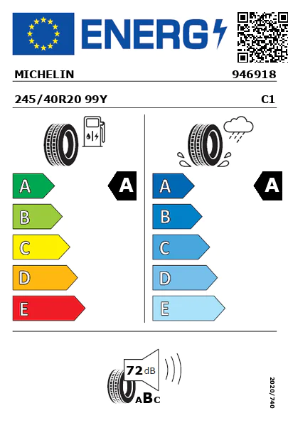 Pneus MICHELIN 245/40R20 99Y XL PILOT SPORT 5 ENERGY